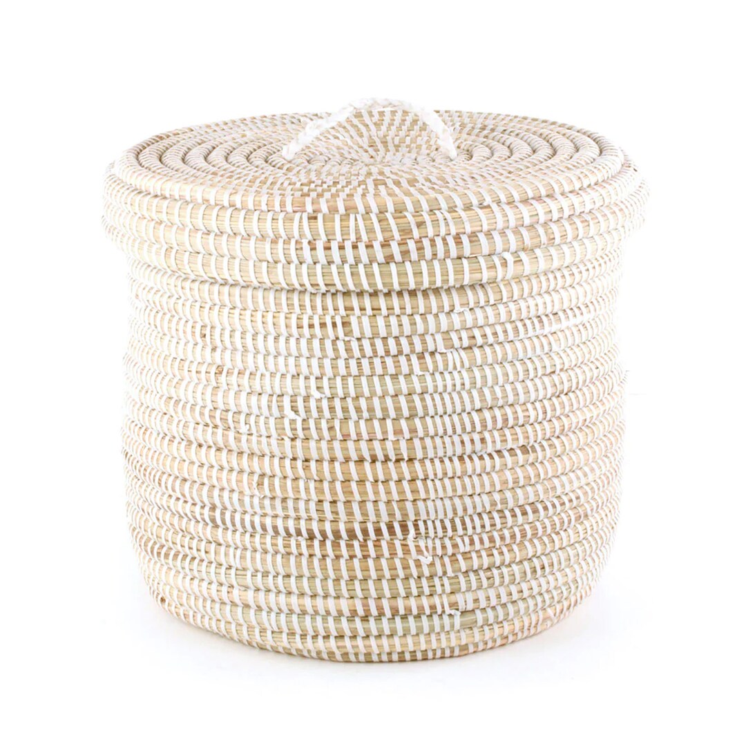 White Woven Storage Container - Etsy