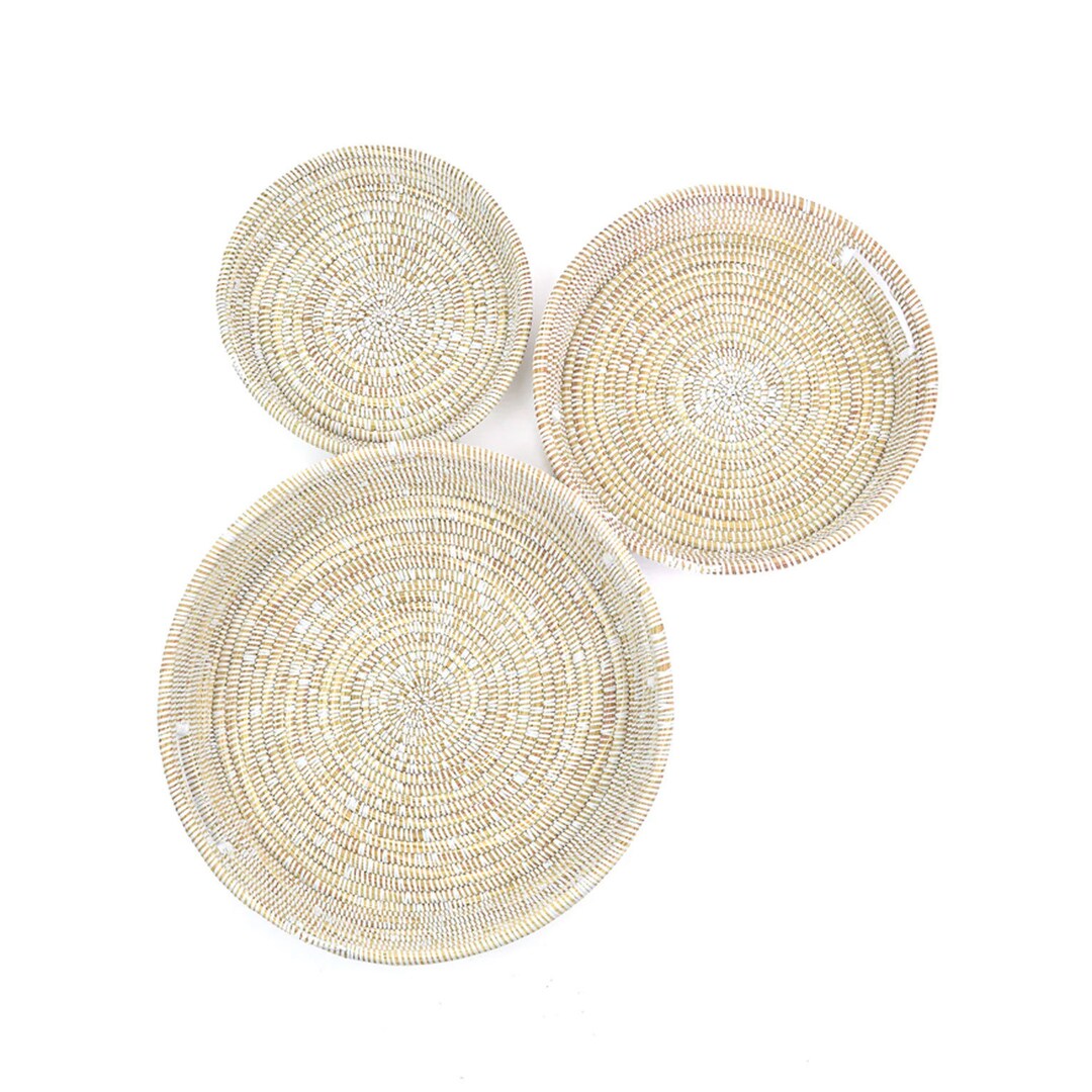 White Round Nesting Serving Tray/ 3 Sizes - Etsy
