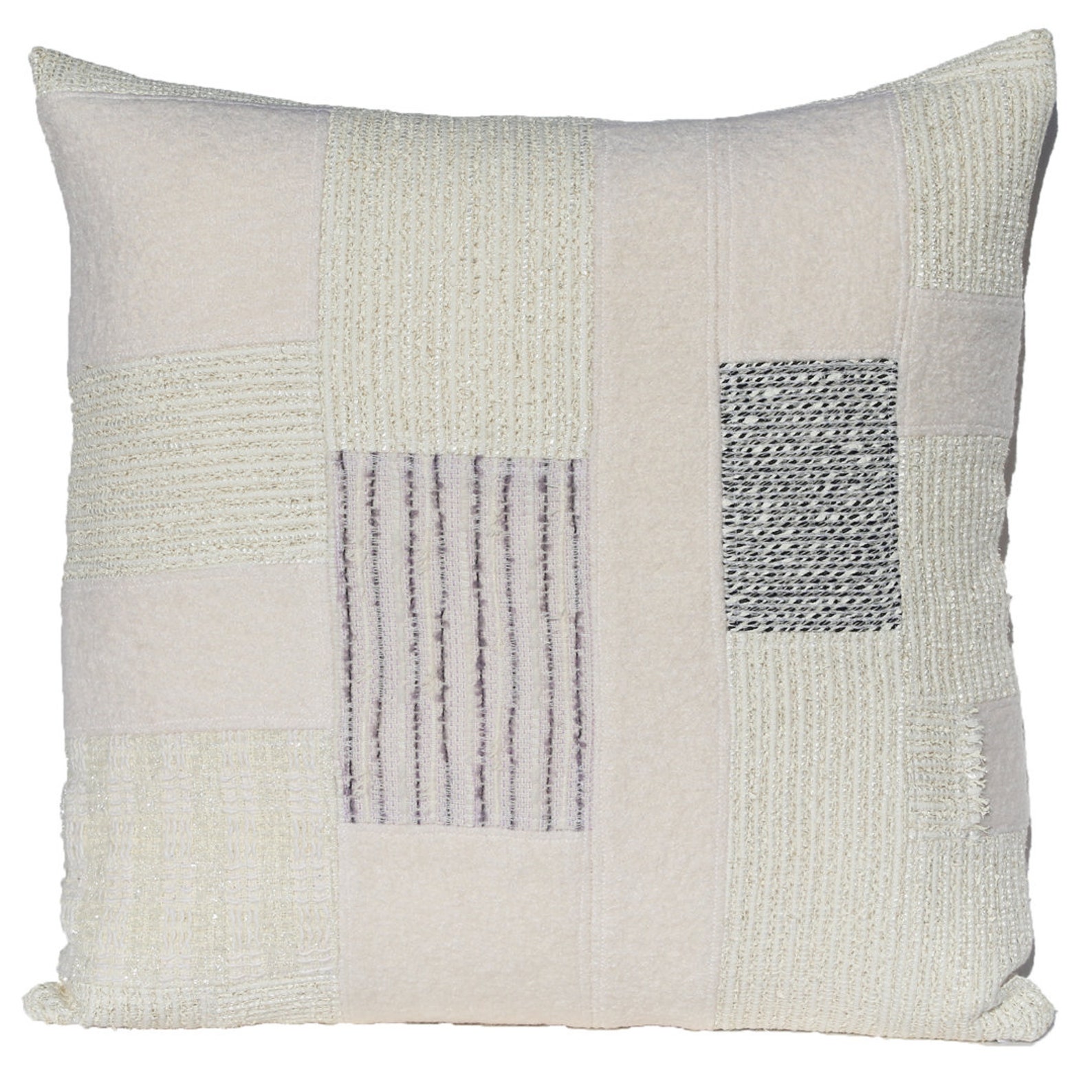 1/1 Vanilla Wool Patchwork Pillowcase / Handmade in USA - Etsy