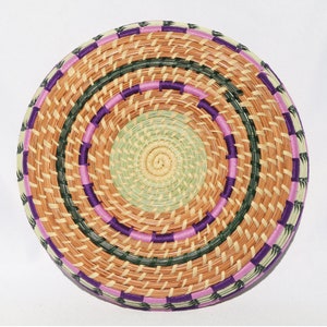 Aurora / 2 Sizes/ Bowl Basket With Handwoven Purple, Lavendar and Green ...