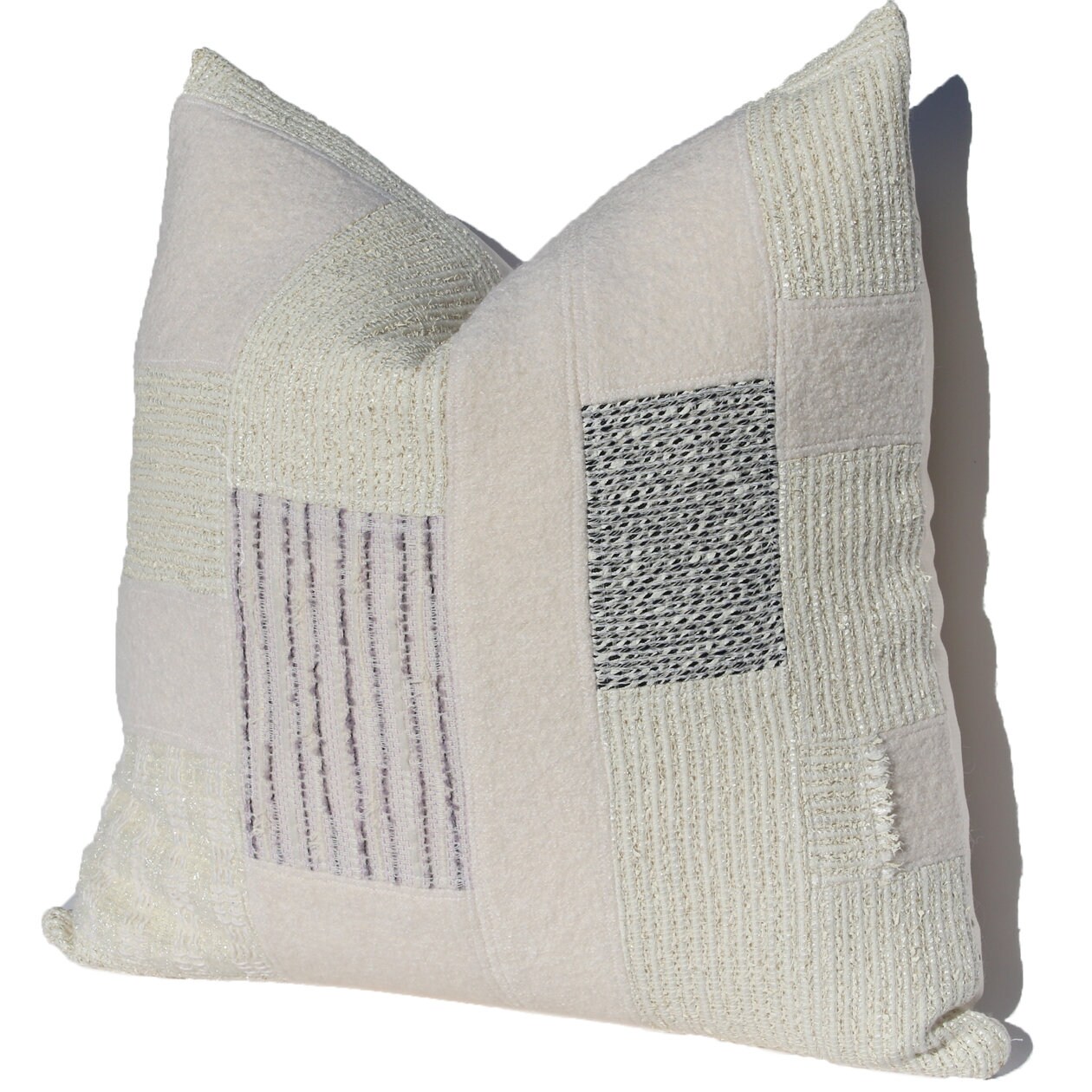 1/1 Vanilla Wool Patchwork Pillowcase / Handmade in USA - Etsy