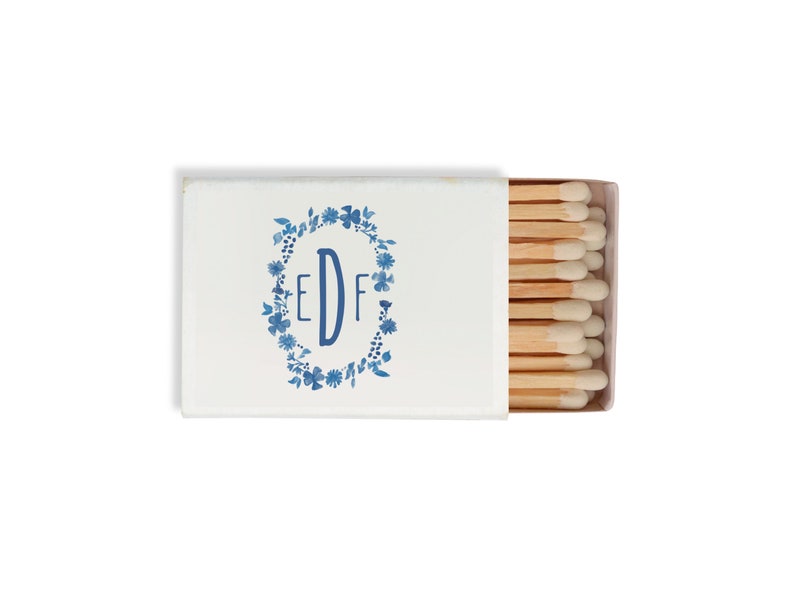 Editable Blue Wedding Crest Logo, Watercolor Floral Wedding Logo ...
