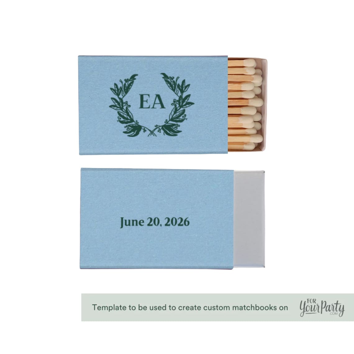 Editable Matchbook Design Template – Monogram, Wedding Matchbooks ...