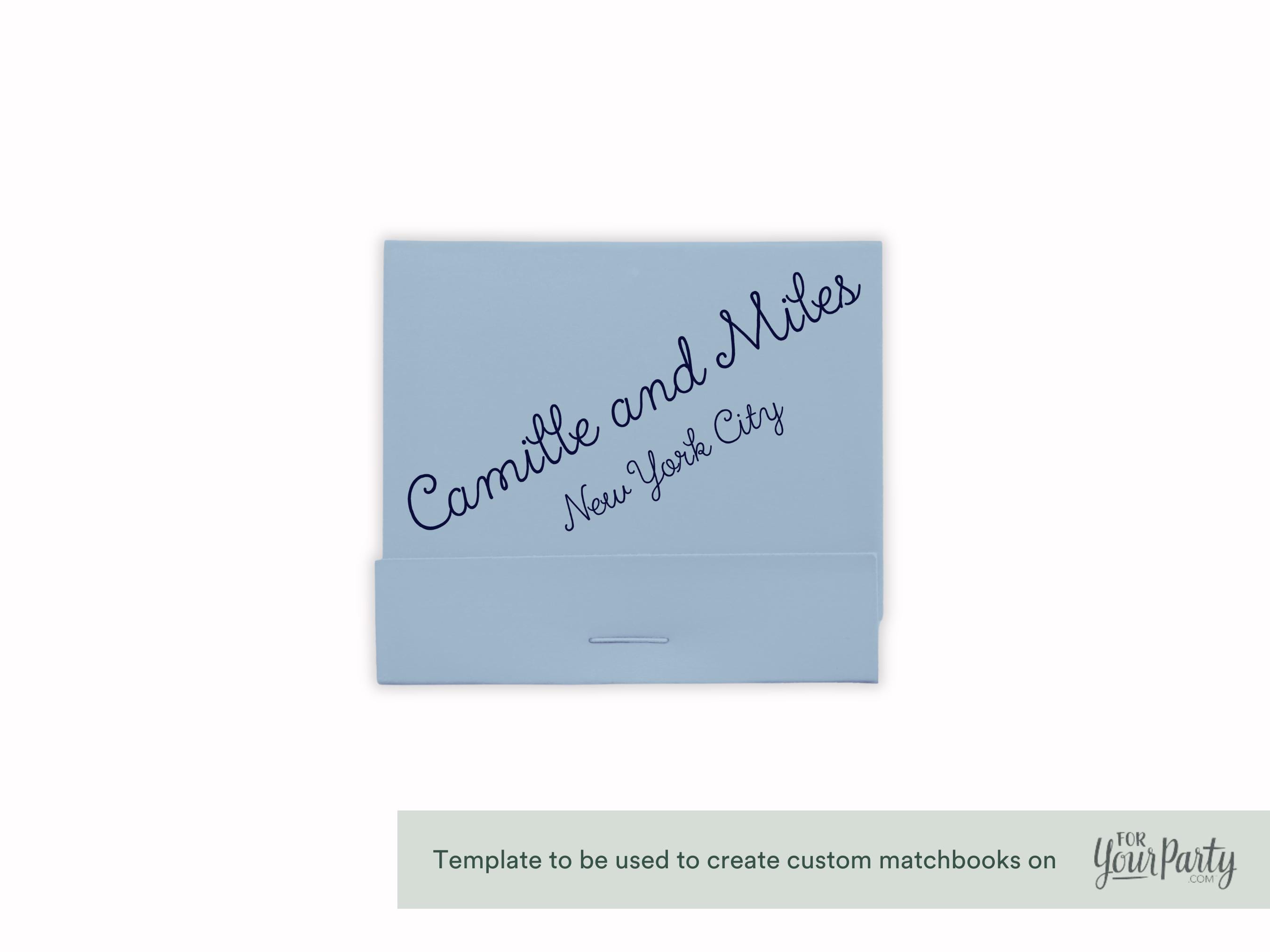 Editable Matchbook Design Template – Wedding Matchbooks, Wedding Favors ...