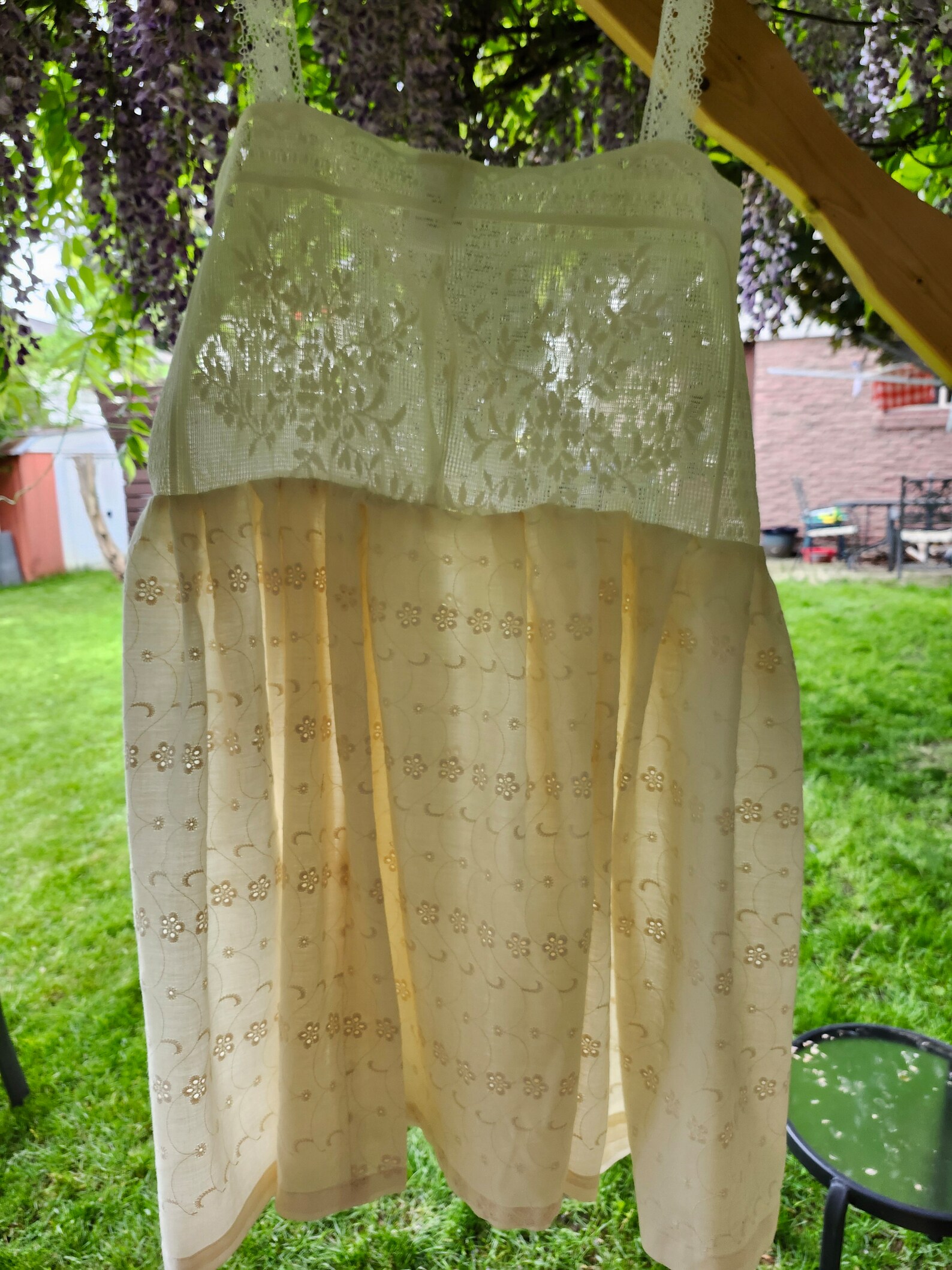 Upcycled Repurposed Lace Tablecloth and Eyelet Dress. Size Small/medium ...