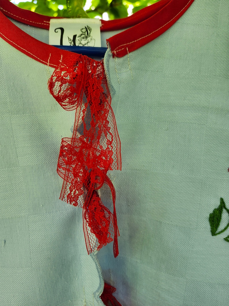 Upcycled Repurposed Tablecloth Blouse/gift for Her/ Size Small. Gift ...