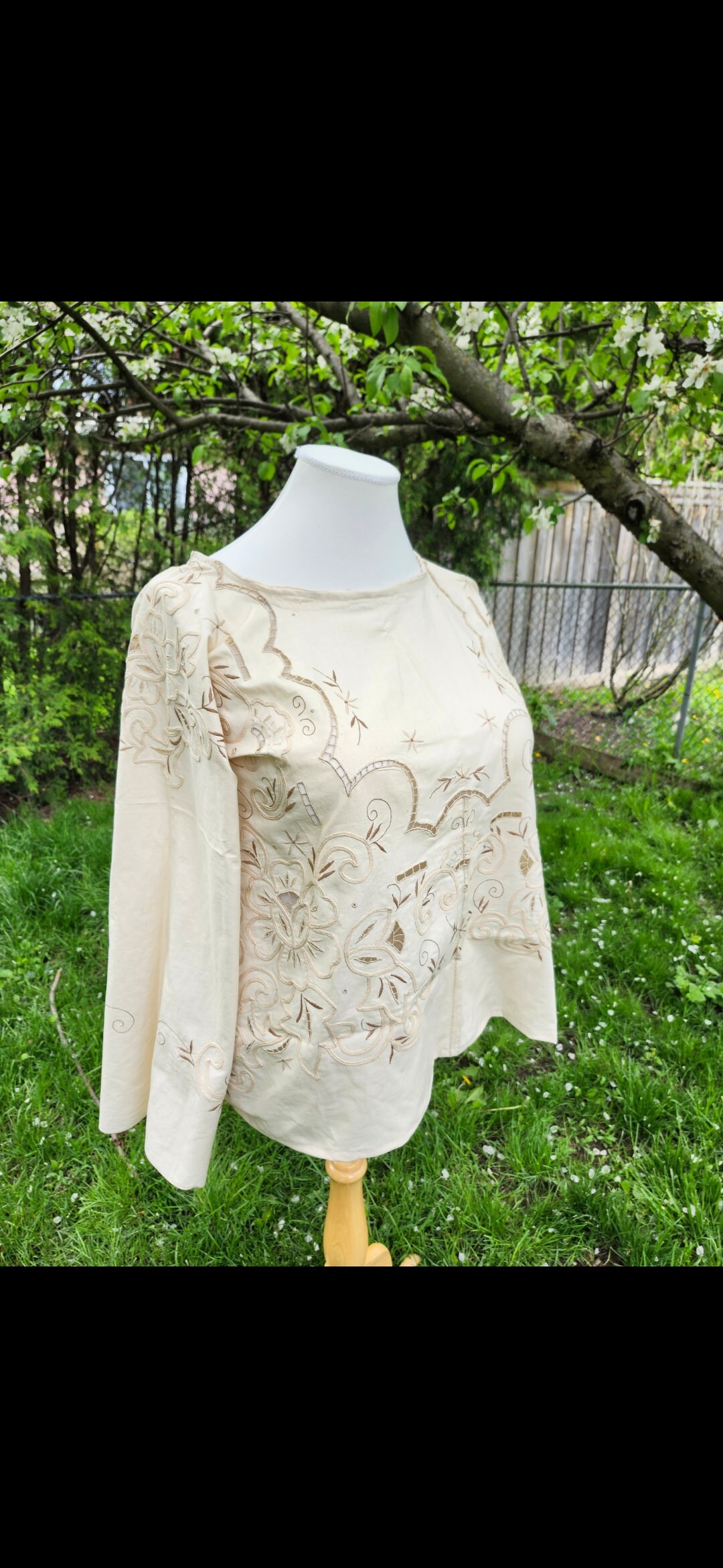 Upcycled Repurposed Embroidered and Openwork Tablecloth Blouse. 2X. - Etsy