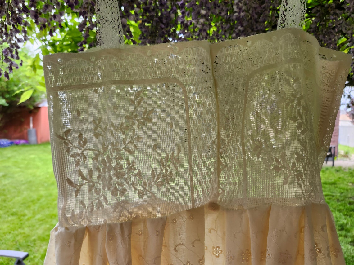 Upcycled Repurposed Lace Tablecloth and Eyelet Dress. Size Small/medium ...