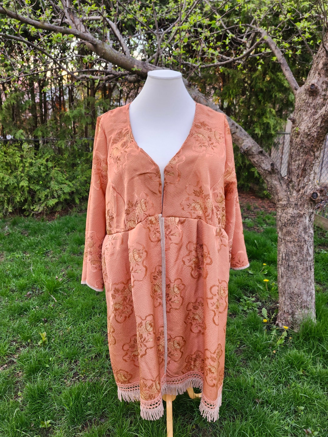 Upcycled Repurposed Tablecloth Jacket With Fringe 5X - Etsy