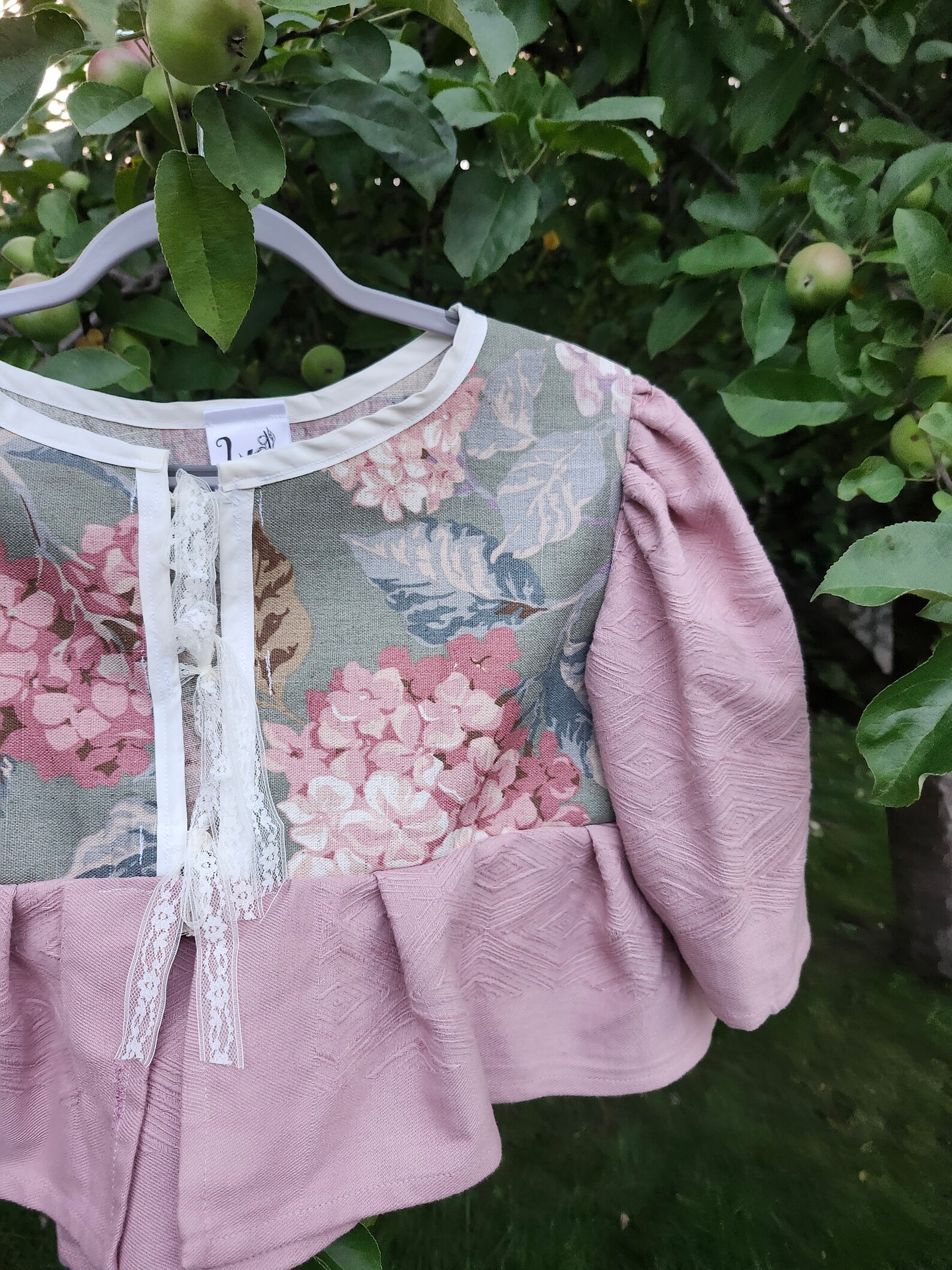 Upcycled Repurposed Tablecloth and Upholstery Fabric Blouse. Size Large ...