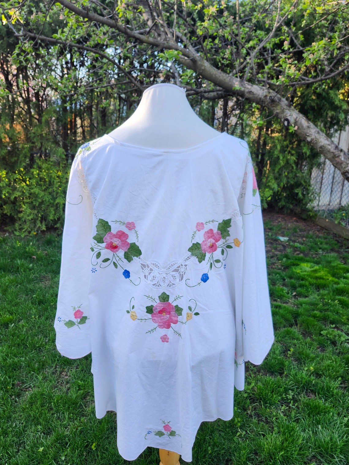 Upcycled Repurposed Embroidered Tablecloth Blouse. 4X. - Etsy