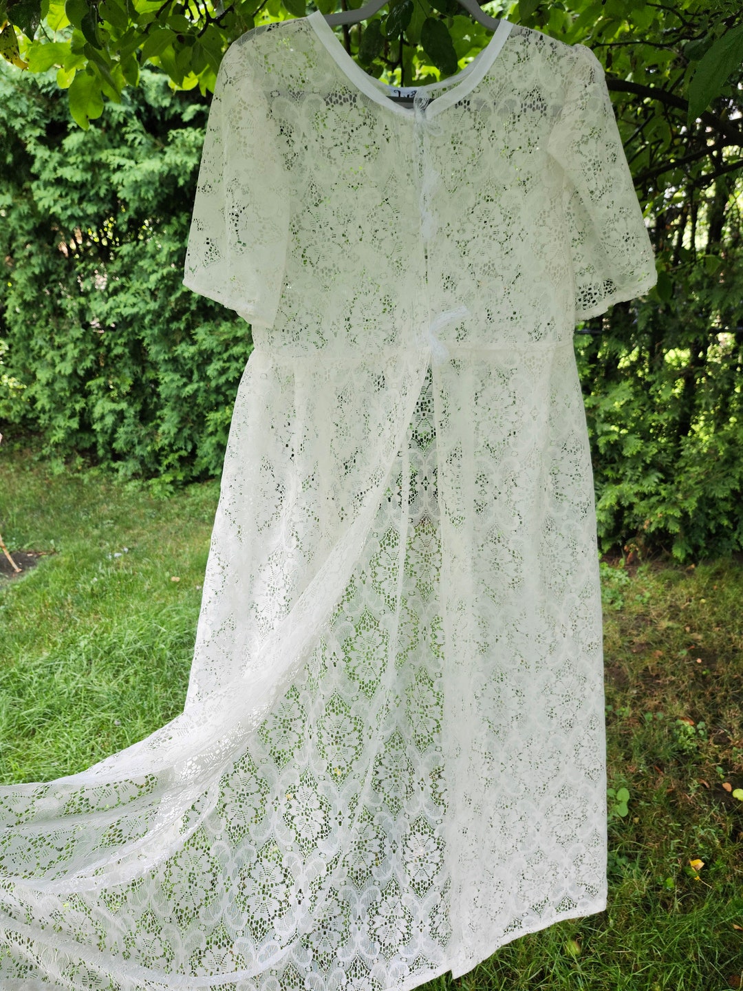 Renaissance Dress. Upcycled Overdress/ Tie-up Dress/ Bridal Robe Made ...