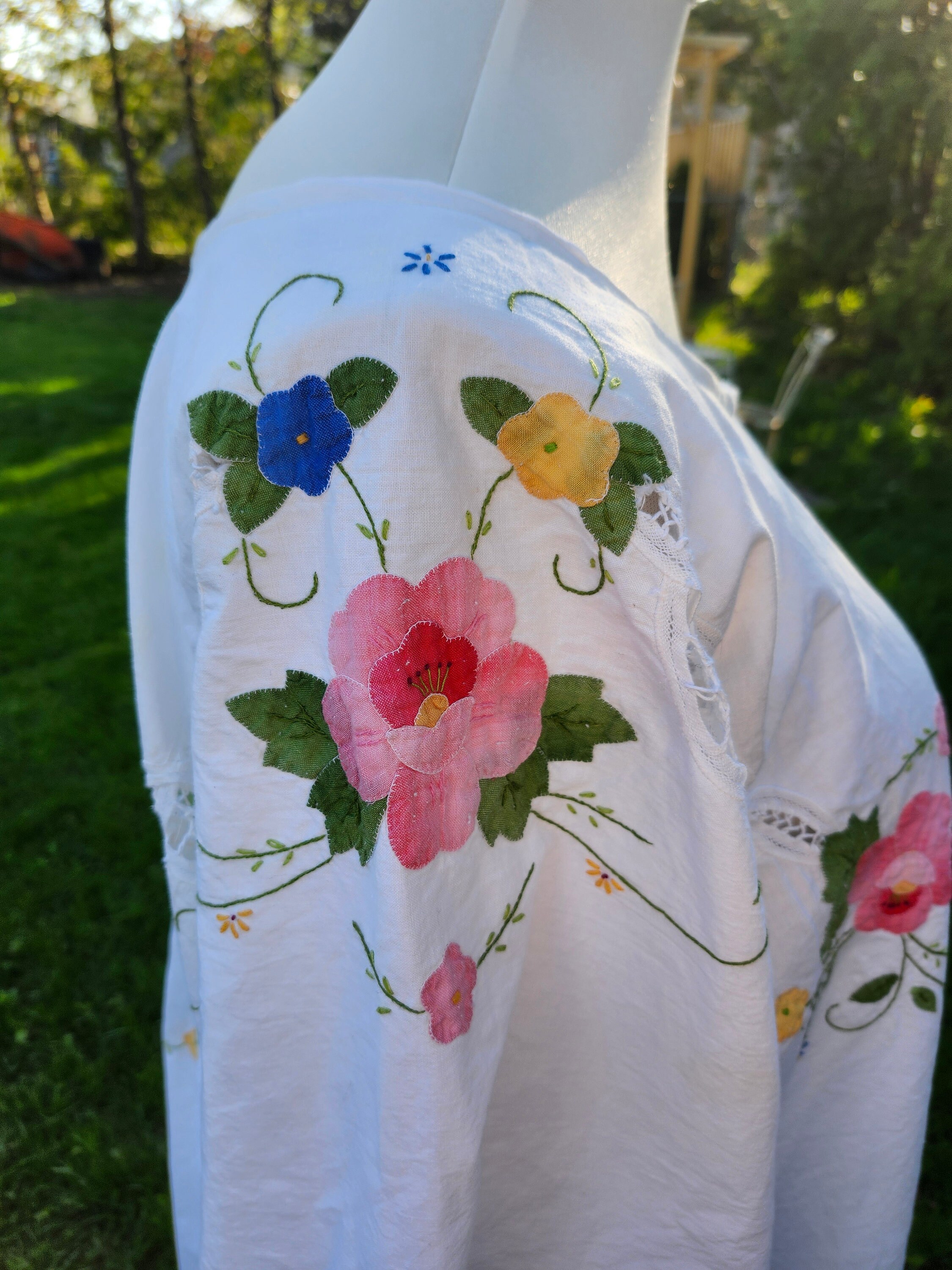 Upcycled Repurposed Embroidered Tablecloth Blouse. 4X. - Etsy