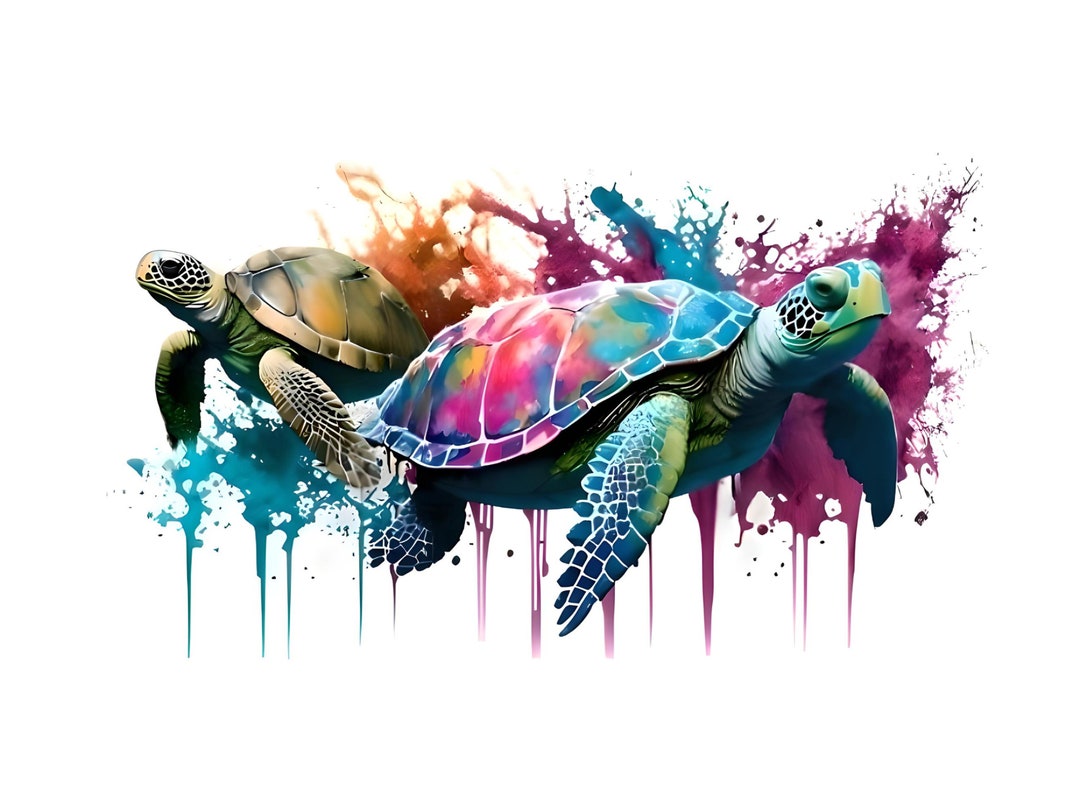 Modern Contemporary Graffiti Style, Colorful Turtles Giclée Large ...