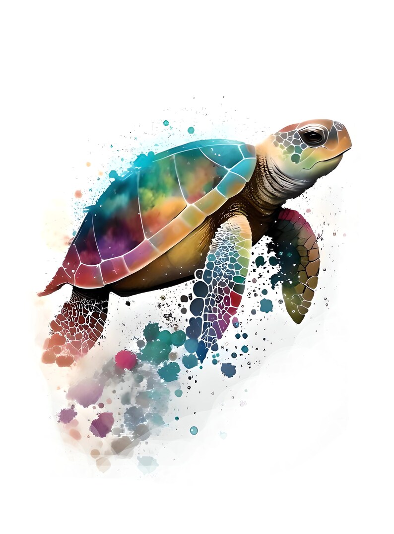Modern Contemporary Graffiti Style, Loggerhead Turtle Giclée Large ...