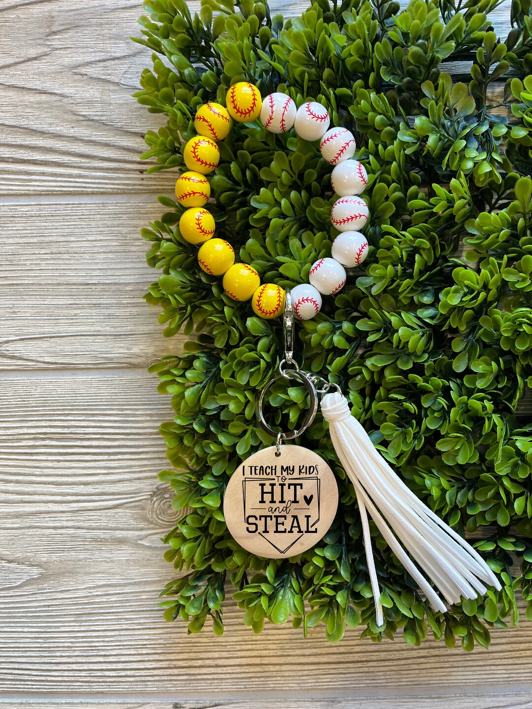 Baseball Wristlet/softball Keychain/sports Mom Wristlet - Etsy