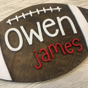 Custom Football Name Wall Hanging\football Plaque\laser Cut Football ...