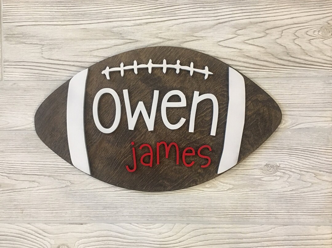 Custom Football Name Wall Hanging\football Plaque\laser Cut Football ...