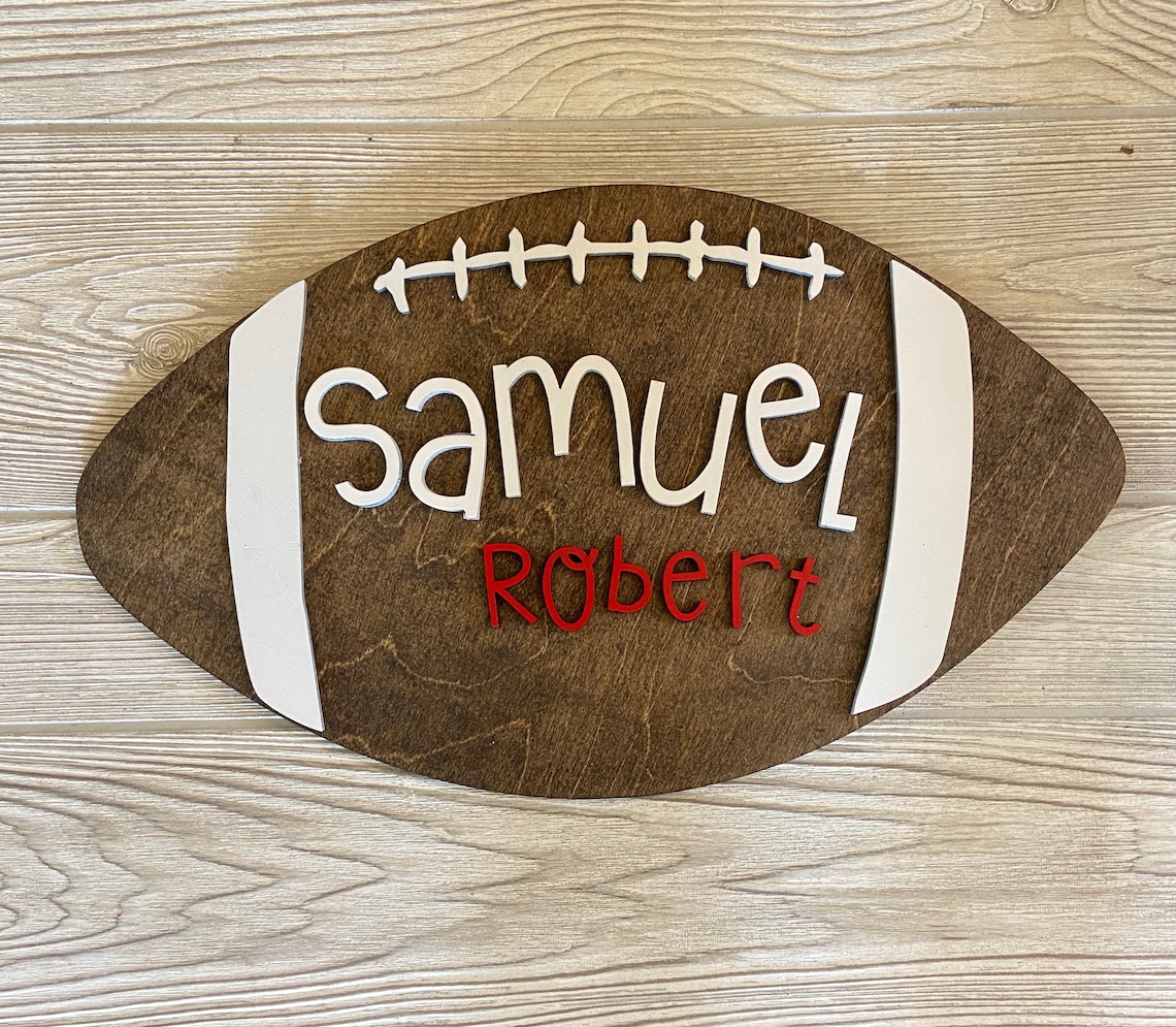 Custom Football Name Wall Hangingfootball Plaquelaser Cut | Etsy