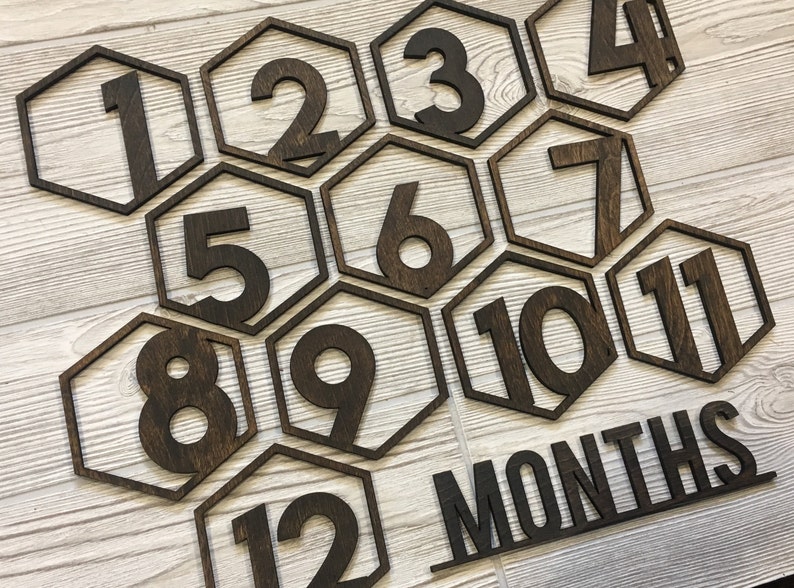 Baby Milestone Photo Laser Cut Numbers/ First Year Numbers/ - Etsy