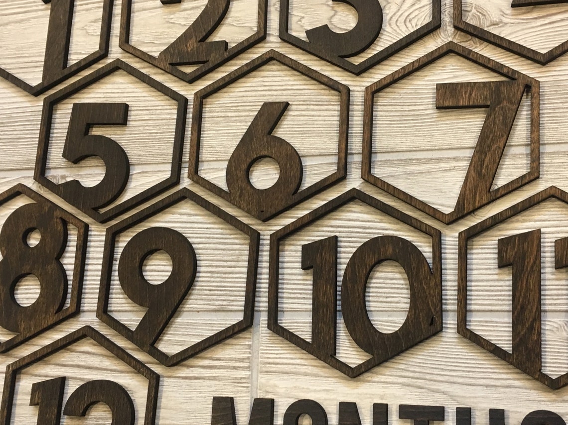 Baby Milestone Photo Laser Cut Numbers/ First Year Numbers/ - Etsy