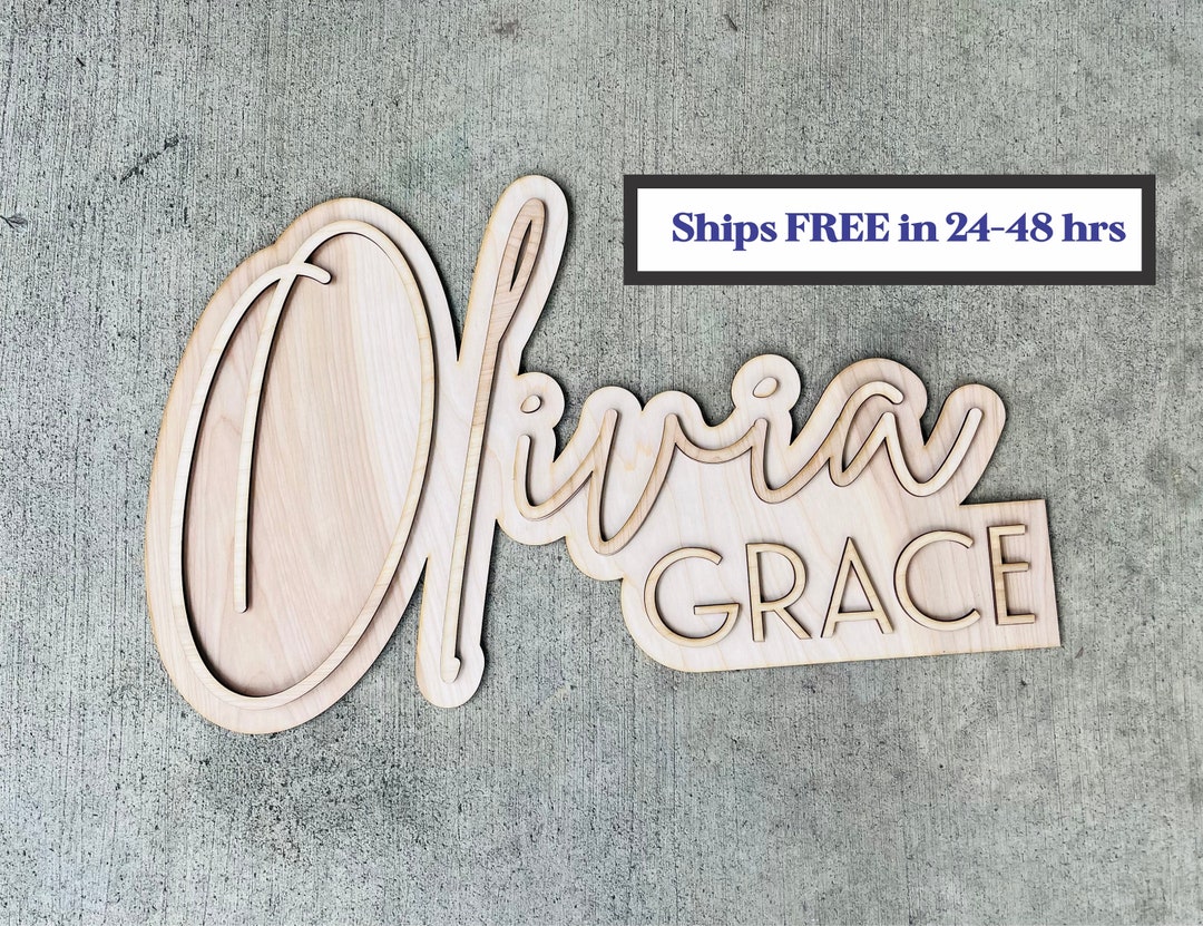 DIY Name Sign/layered Name Sign/laser Cust Name Sign DIY/ - Etsy