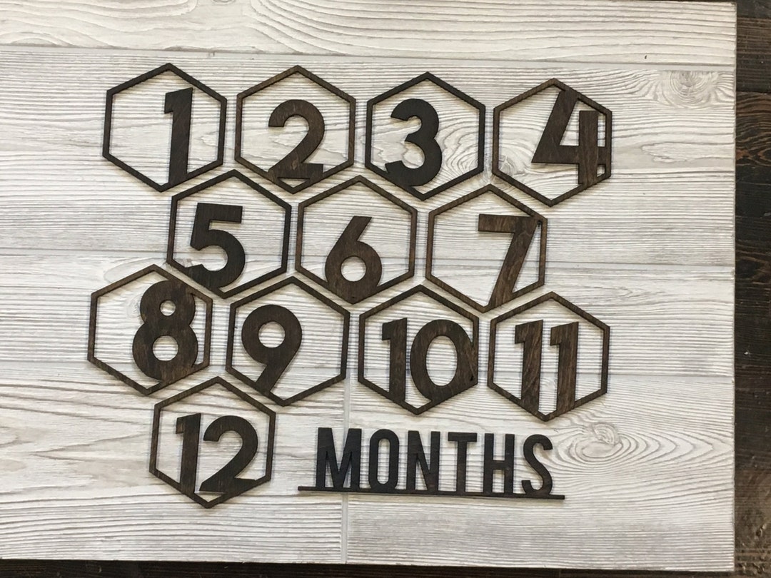 Baby Milestone Photo Laser Cut Numbers/ First Year Numbers/ Modern Baby ...