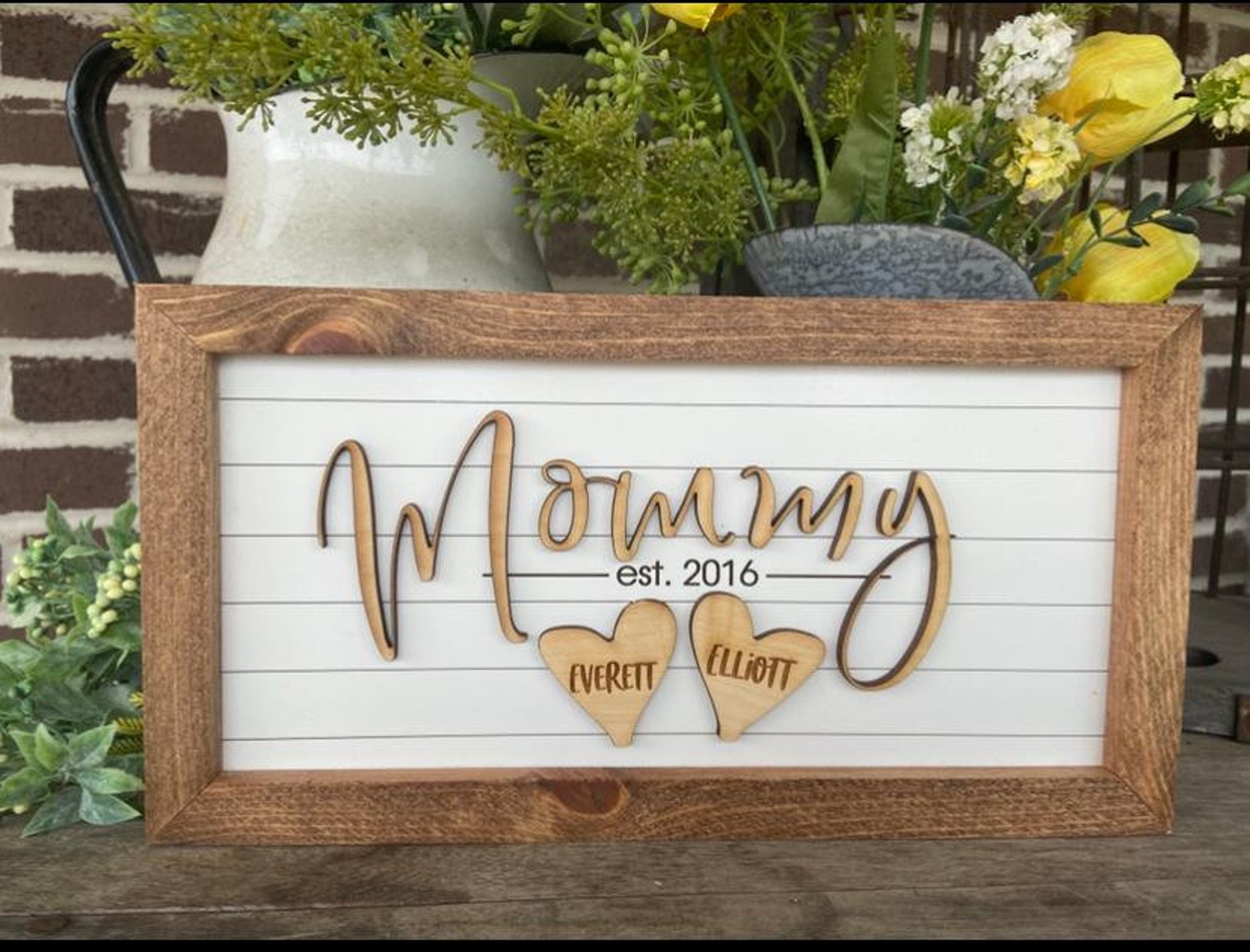 Mother's Day Heart Sign/custom Mom Sign/ Engraved Mother's Day Sign ...
