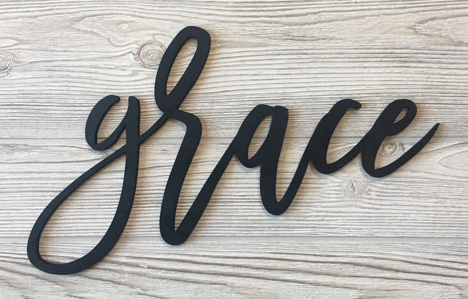 Grace Farmhouse Laser Cut Wood Word - Etsy