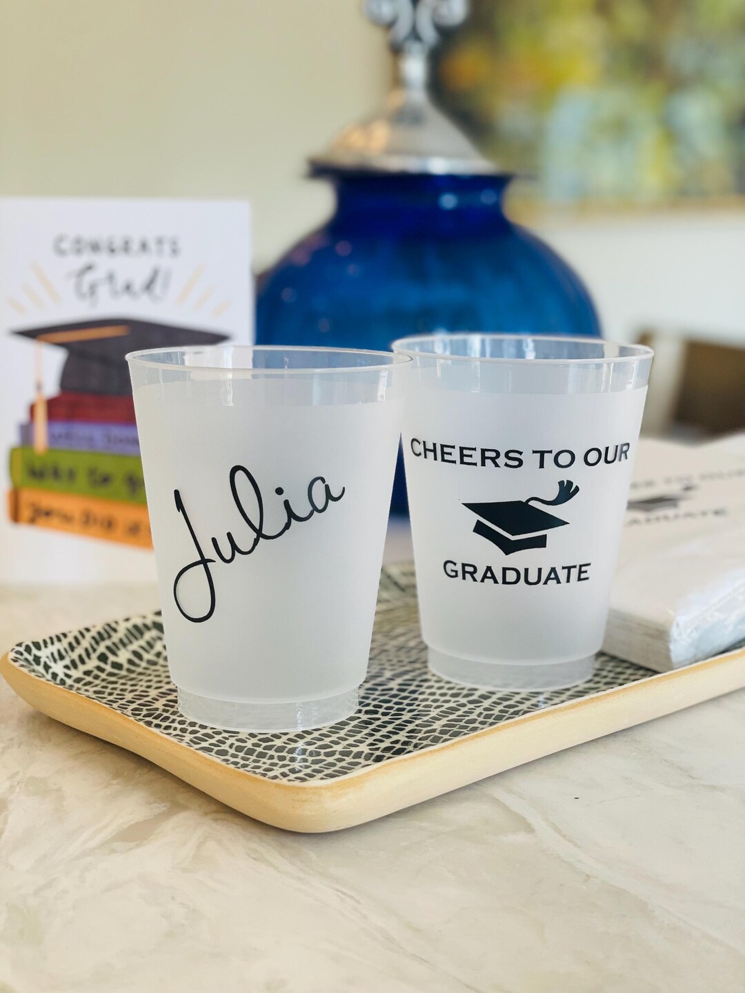 NEW & IN STOCK!! Cheers to Our Graduate Cups. Graduation Design Plastic ...