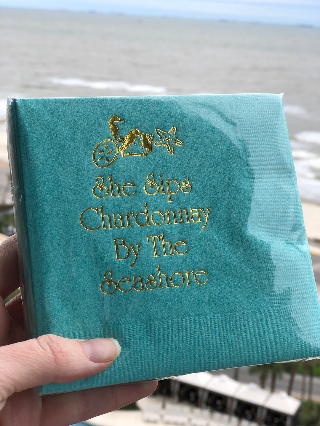 Beach Themed Paper Cocktail Napkins. Chardonnay Napkins. Funny - Etsy