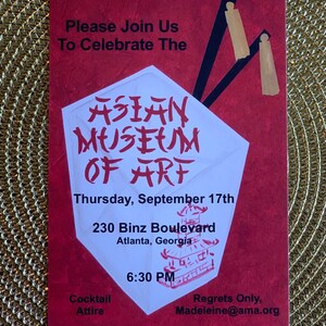 Printed Asian Themed Party Invitation. Hibachi Dinner. Chinese Food ...