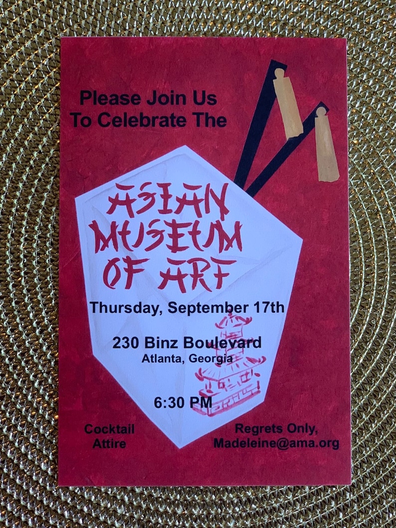 Printed Asian Themed Party Invitation. Hibachi Dinner. Chinese | Etsy