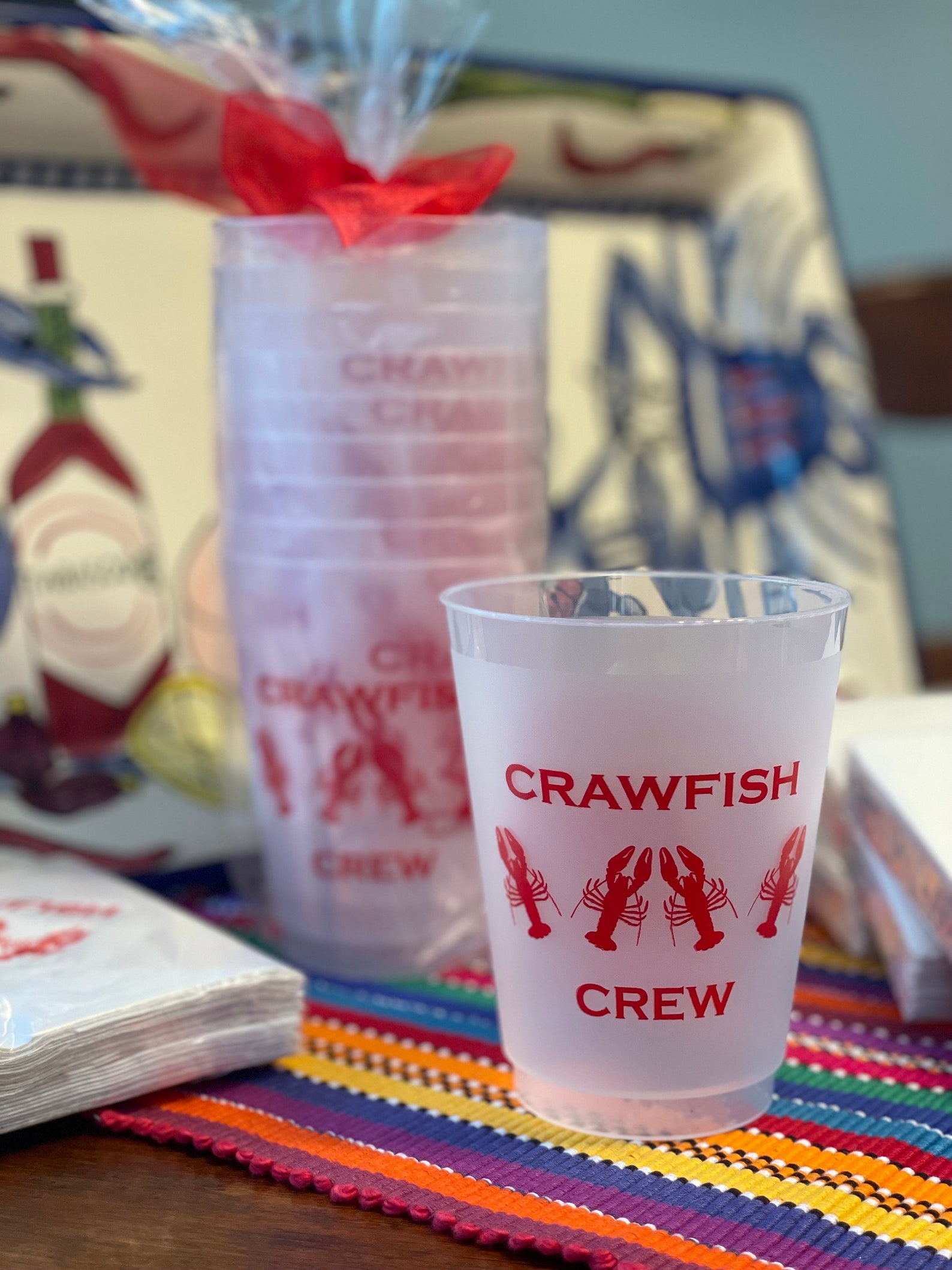 IN STOCK Crawfish Crew Themed Party Cups. Frosted Disposable Plastic ...