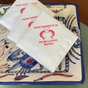 IN STOCK! Shrimp Boil Cocktail Napkins. How Sweet It is to Be Loved ...