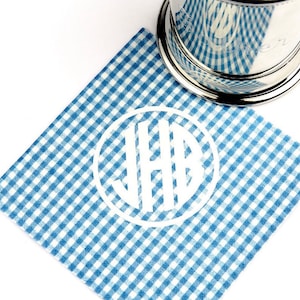 Monogrammed Paper Cocktail Napkins. Personalized Embossed Beverage ...