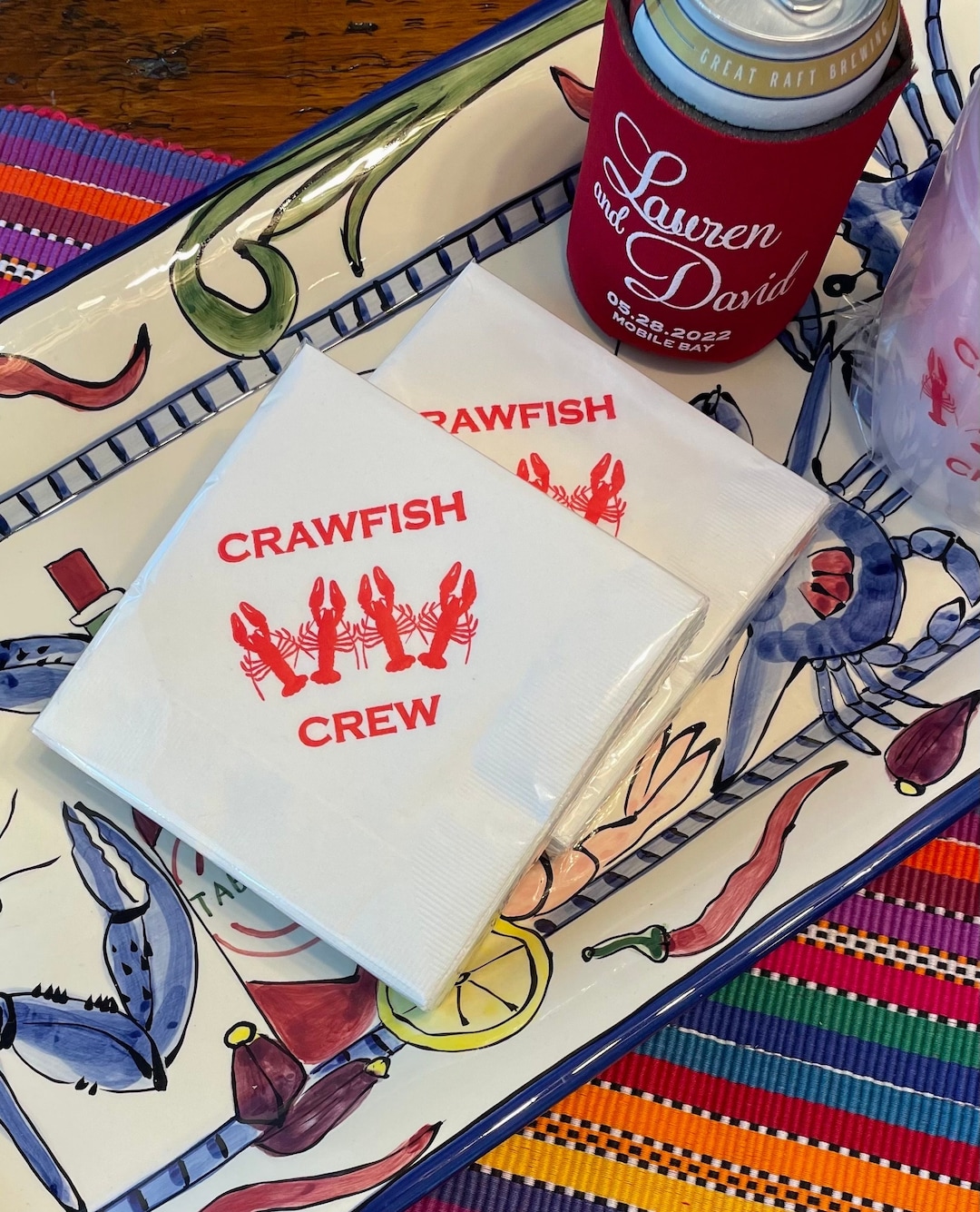 IN STOCK Crawfish Crew Paper Napkins. Louisiana Gift. Cajun Wedding ...