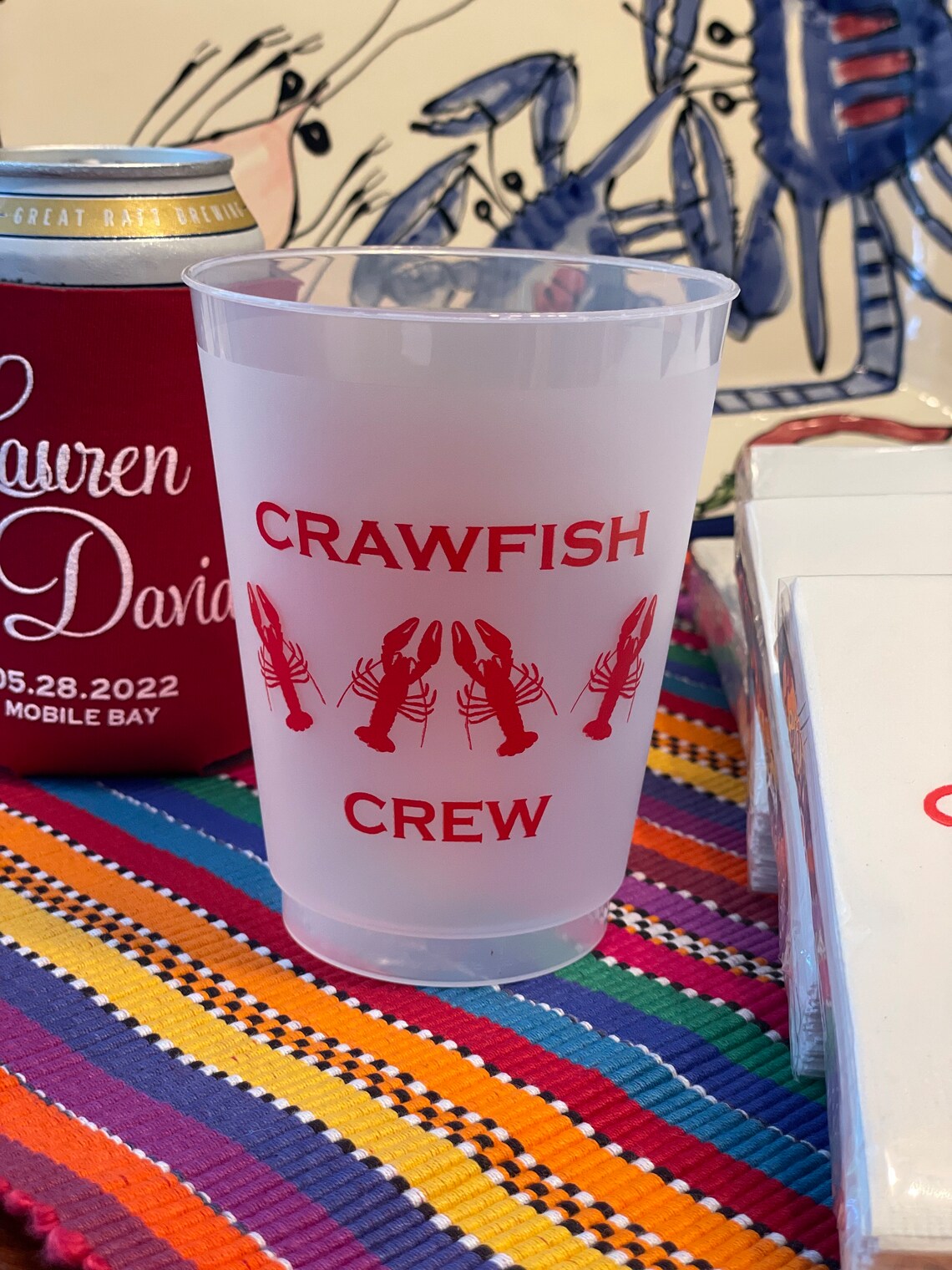IN STOCK Crawfish Crew Themed Party Cups. Frosted Disposable Plastic ...
