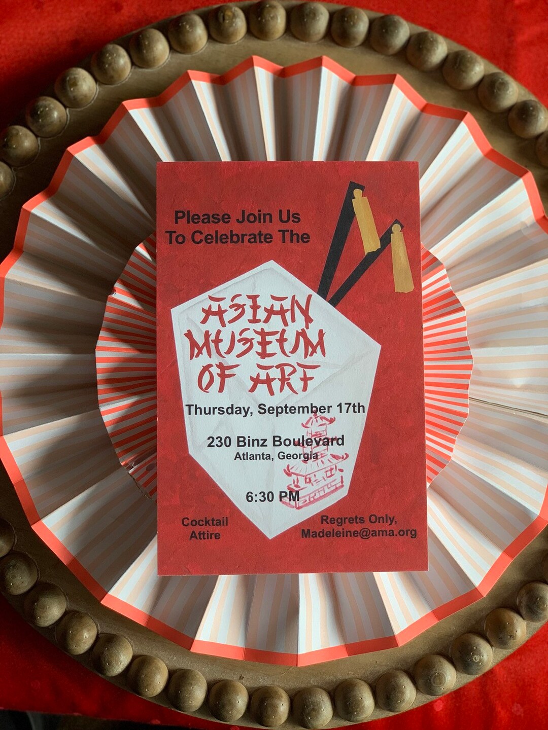 Printed Asian Themed Party Invitation. Hibachi Dinner. Chinese Food ...