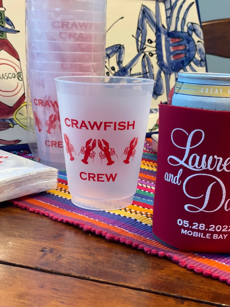 IN STOCK Crawfish Crew Themed Party Cups. Frosted Disposable Plastic ...