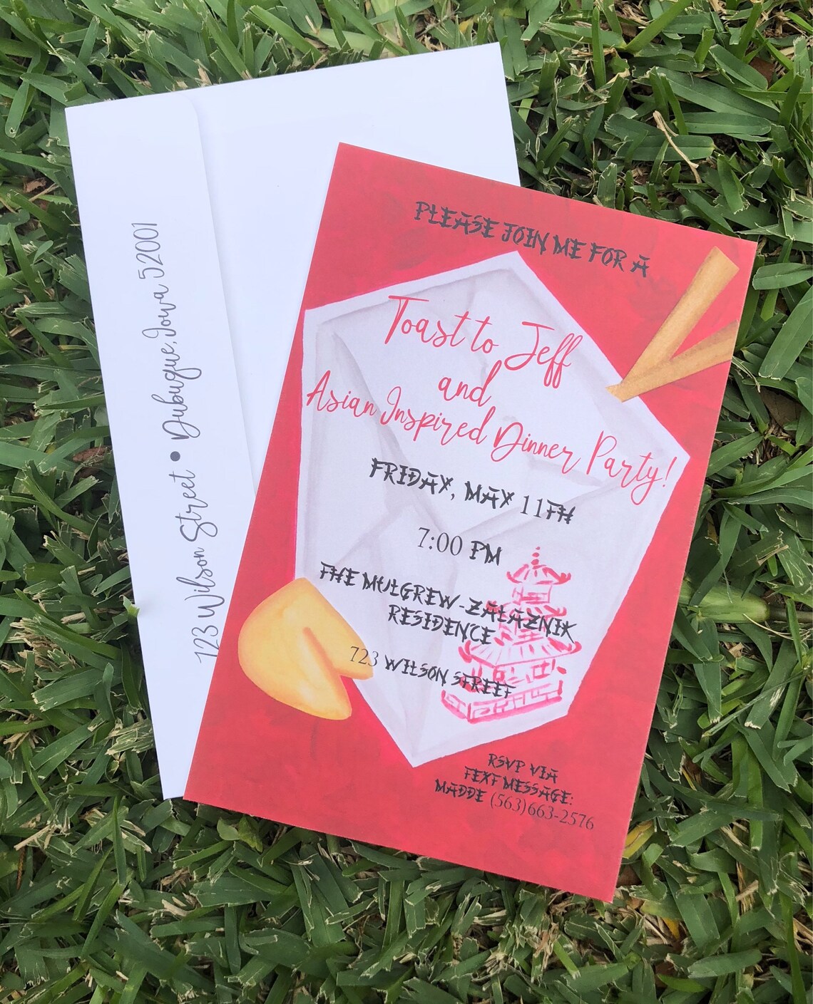 Printed Chinese Takeout Box Invitations. Asian Themed Dinner - Etsy