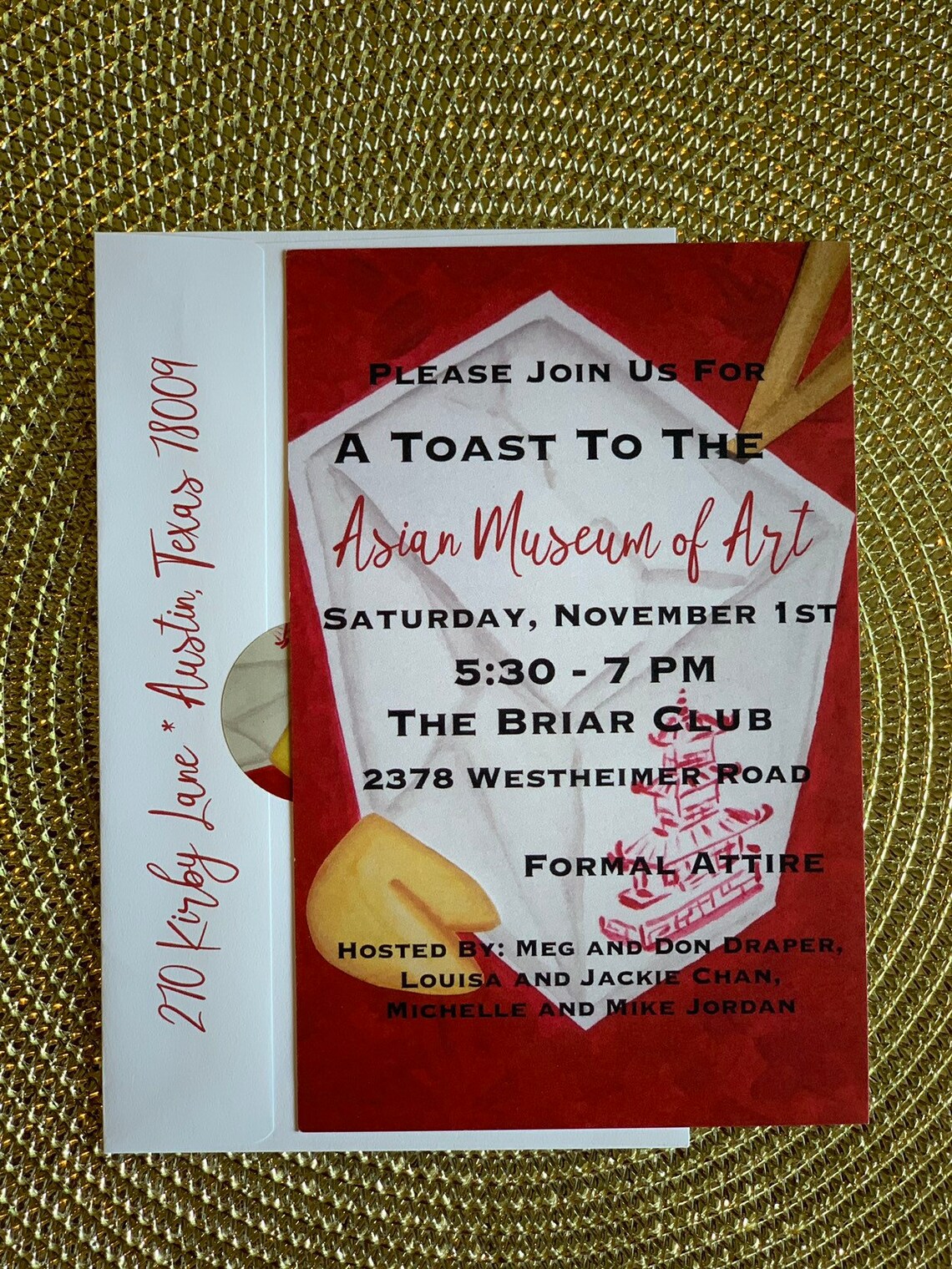 Printed Chinese Takeout Box Invitations. Asian Themed Dinner - Etsy