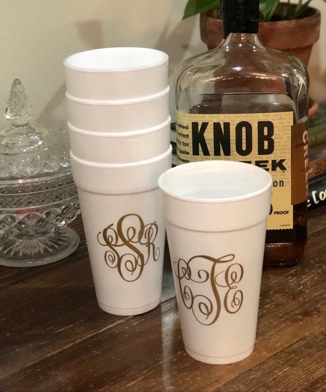 MONOGRAM ME! Personalized Styrofoam Cups With Gold Letters. High-end ...
