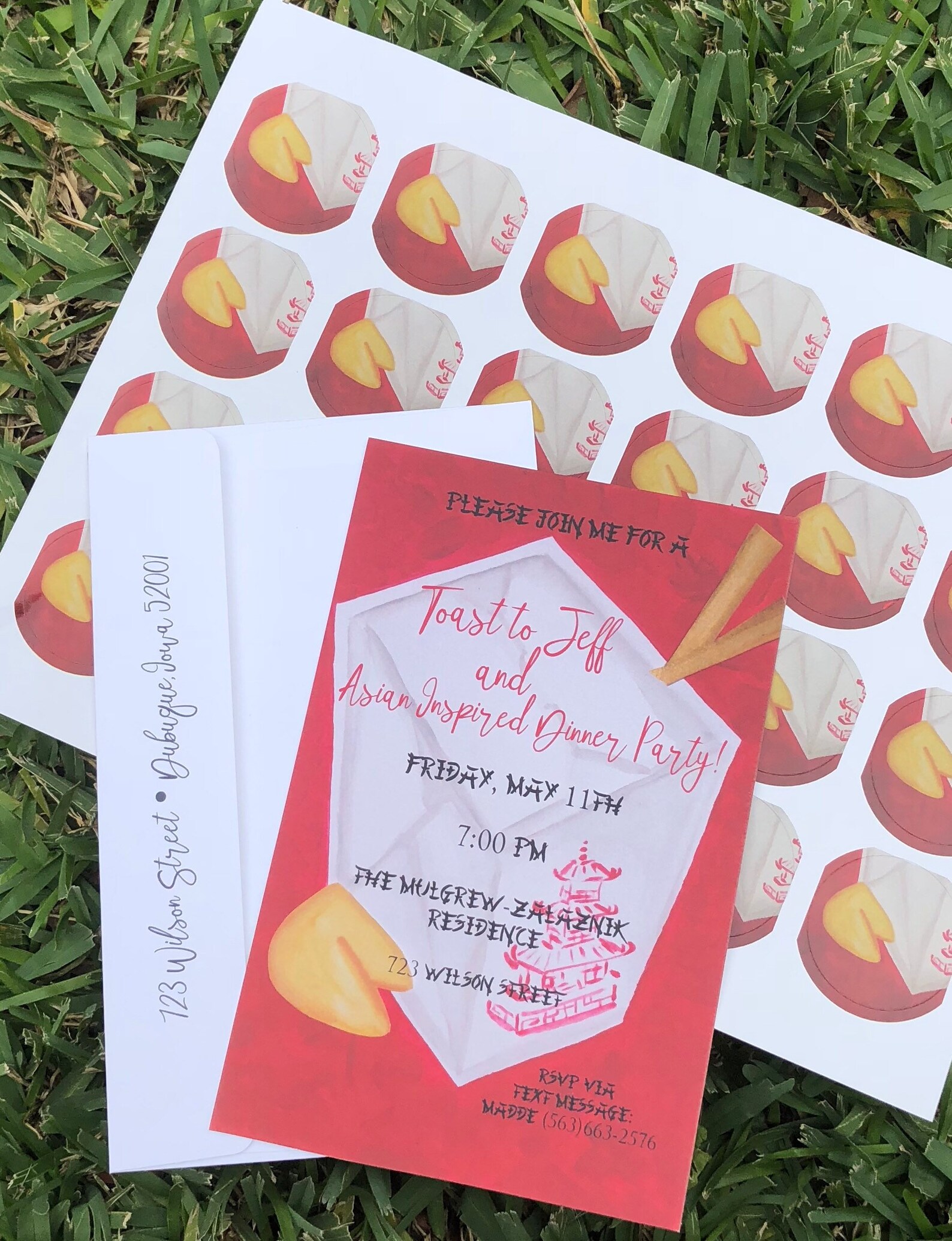 Printed Chinese Takeout Box Invitations. Asian Themed Dinner - Etsy