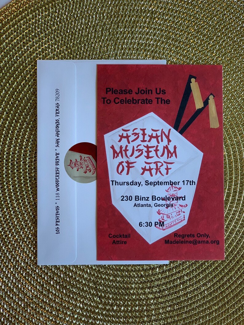 Printed Asian Themed Party Invitation. Hibachi Dinner. Chinese | Etsy