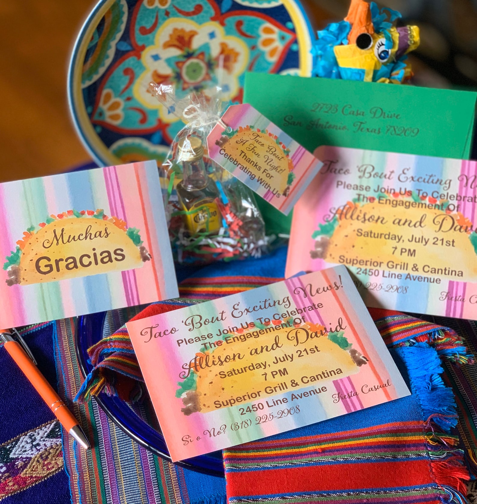 Personalized Taco Theme Gift Tags. Mexican Fiesta Hanging | Etsy