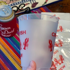 IN STOCK Crawfish Crew Themed Party Cups. Frosted Disposable Plastic ...