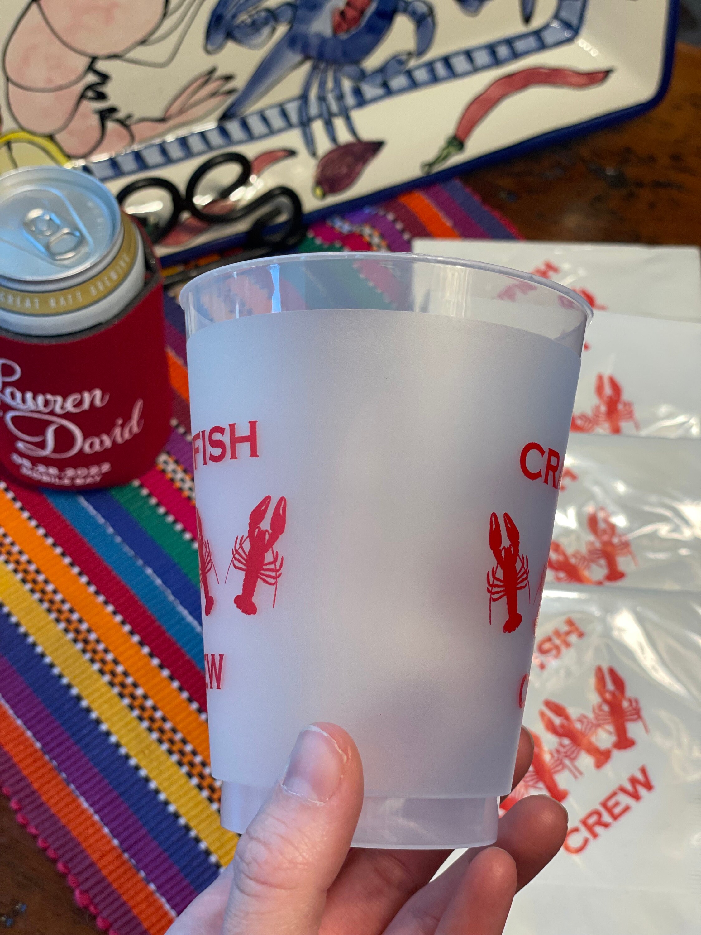 IN STOCK Crawfish Crew Themed Party Cups. Frosted Disposable Plastic ...