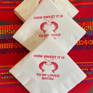 IN STOCK! Shrimp Boil Cocktail Napkins. How Sweet It is to Be Loved ...