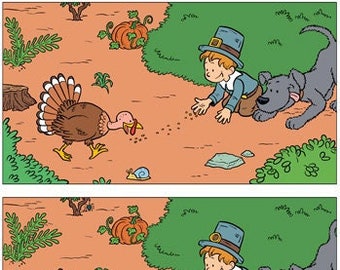 BEST VALUE 25 Spot the Difference Puzzles Instant Download Thanksgiving ...